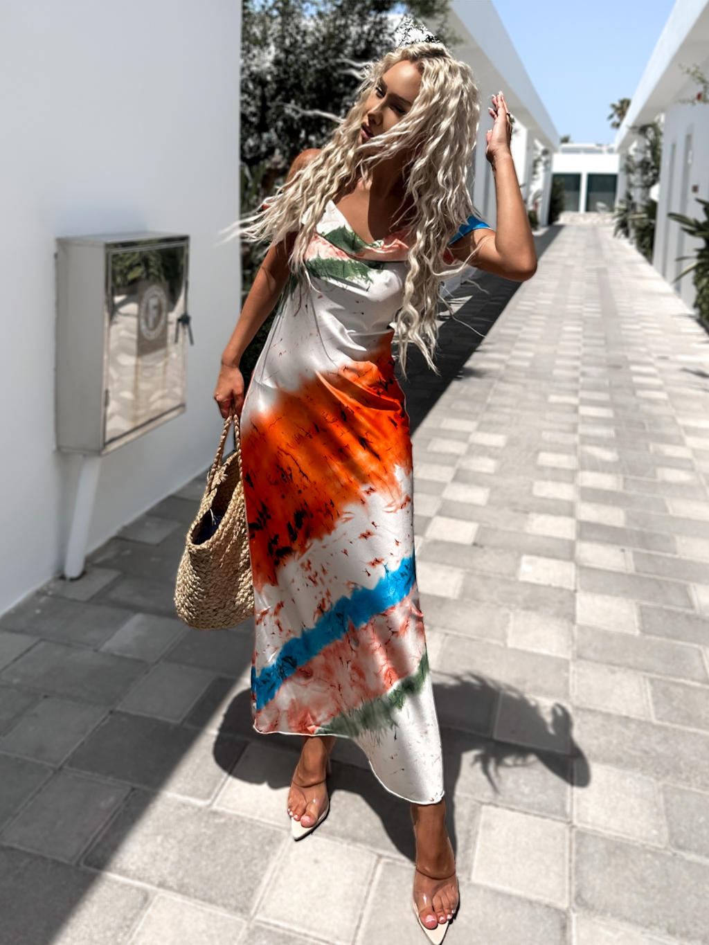 Oranžové ľahké šaty LUNKE | Erika Fashion