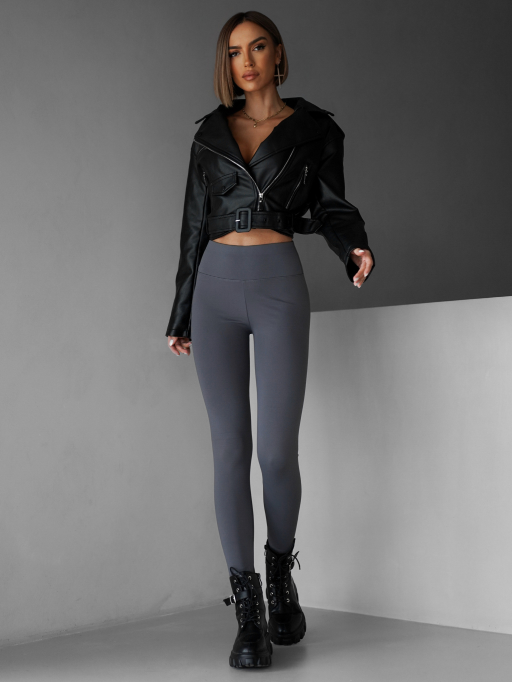 Šedé vyteplené legíny LEGOS | Erika Fashion